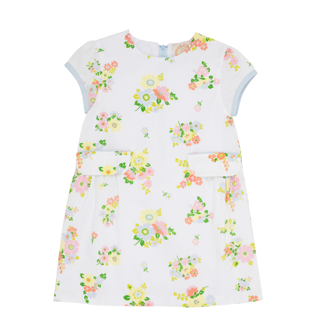 TBBC Betts Bow Dress- Broadcloth Biltmore Blooms/Buckhead Blue | The ...